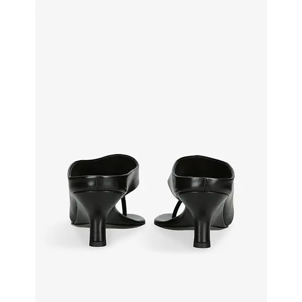Khaite Marlow 55 Leather Heeled Mules - Black