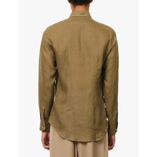 Paul Smith Collared Long-sleeve Linen Shirt