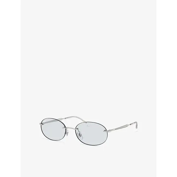 Ray-ban Rb3767 Oval-frame Sunglasses - Silver