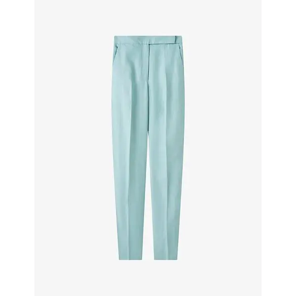 JOSEPH Barrel-leg High-rise Linen-blend Trousers