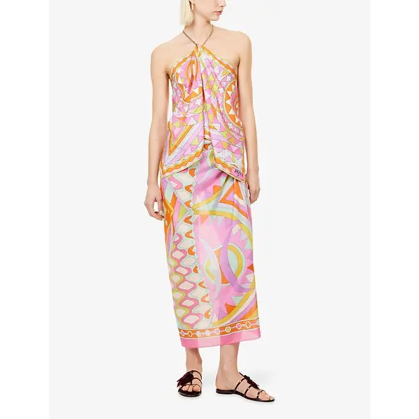 Emilio Pucci Long Pareo Collane-print Cotton Sarong