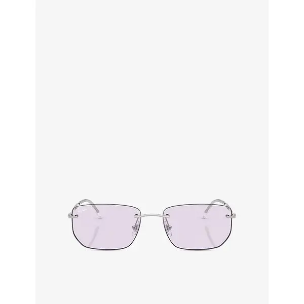 Ray-ban Irregular-frame Metal Sunglasses - Silver