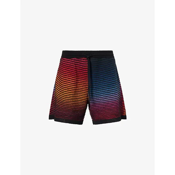 Loewe X Paula's Ibiza Striped Cotton-knit Shorts - Multicolor/black