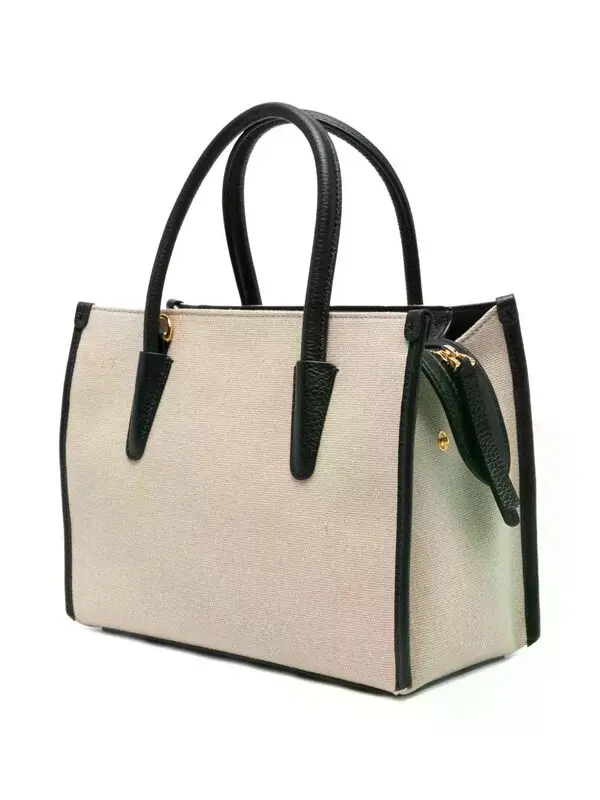 COCCINELLE Leather-trim Tote Bag With Embroidered Logo