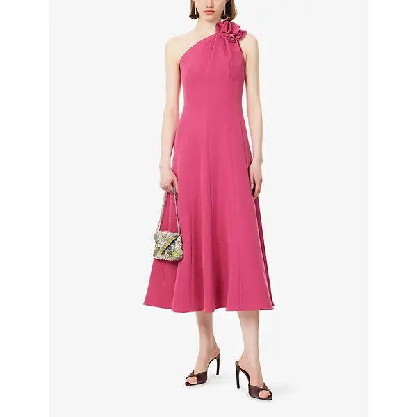 Roland Mouret 3d-flower Strapless Woven Gown