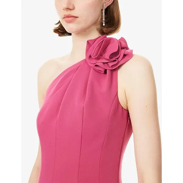 Roland Mouret 3d-flower Strapless Woven Gown