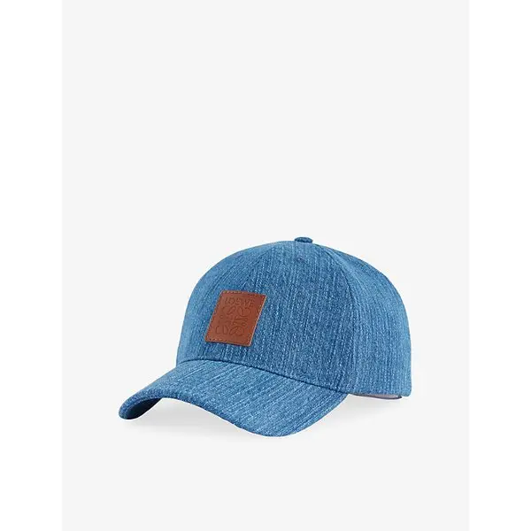Loewe Logo-patch Cotton Cap - Denim