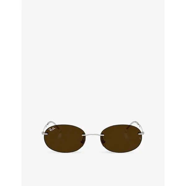 Ray-ban Oval Metal Sunglasses - Silver