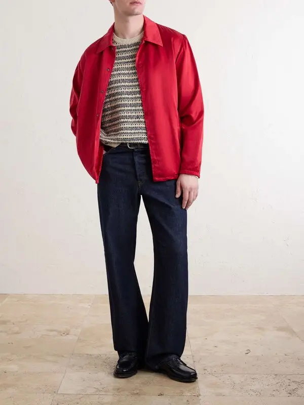 Aimé Leon Dore Striped Open-knit Cotton-blend Sweater