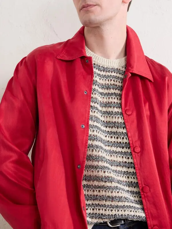 Aimé Leon Dore Striped Open-knit Cotton-blend Sweater