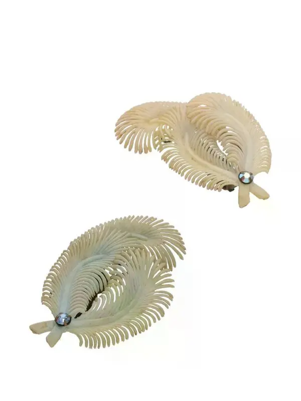 Vintage Feather-shape Clip-on Earrings