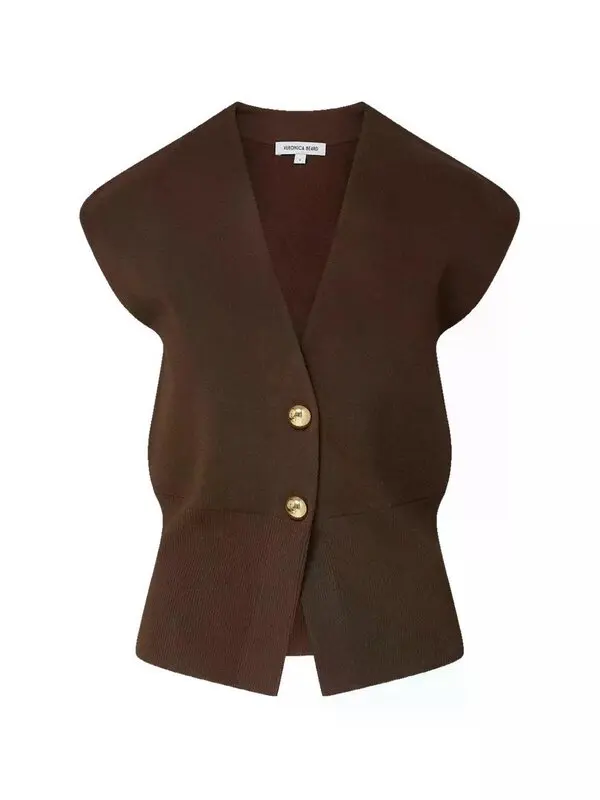 Veronica Beard Isador Button-up Vest - Brown