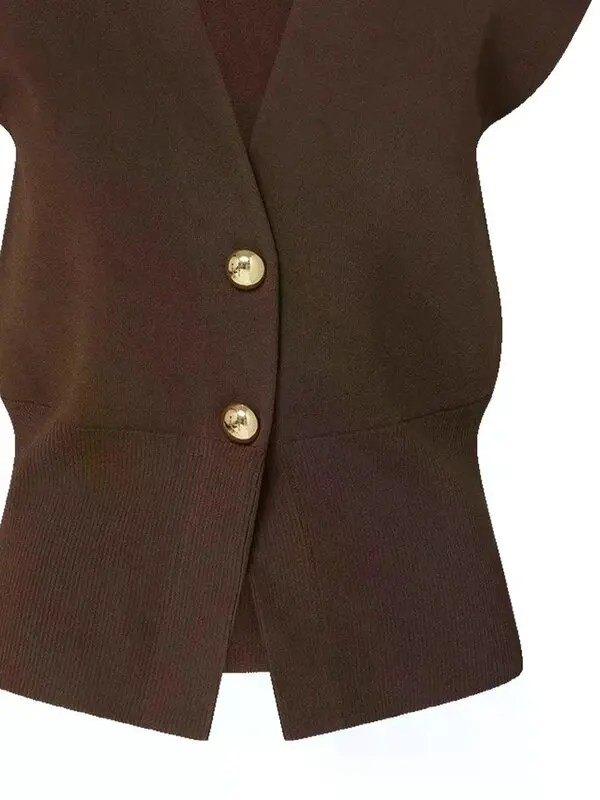 Veronica Beard Isador Button-up Vest - Brown