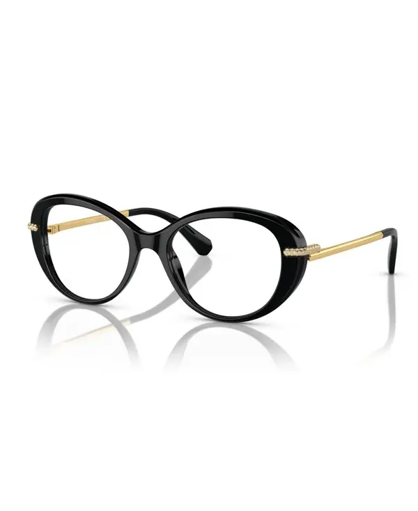 SWAROVSKI Oval Embellished Eyeglasses - Black