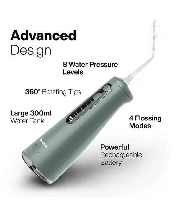 AQUASONIC Elite Rechargeable Water Flosser - Green
