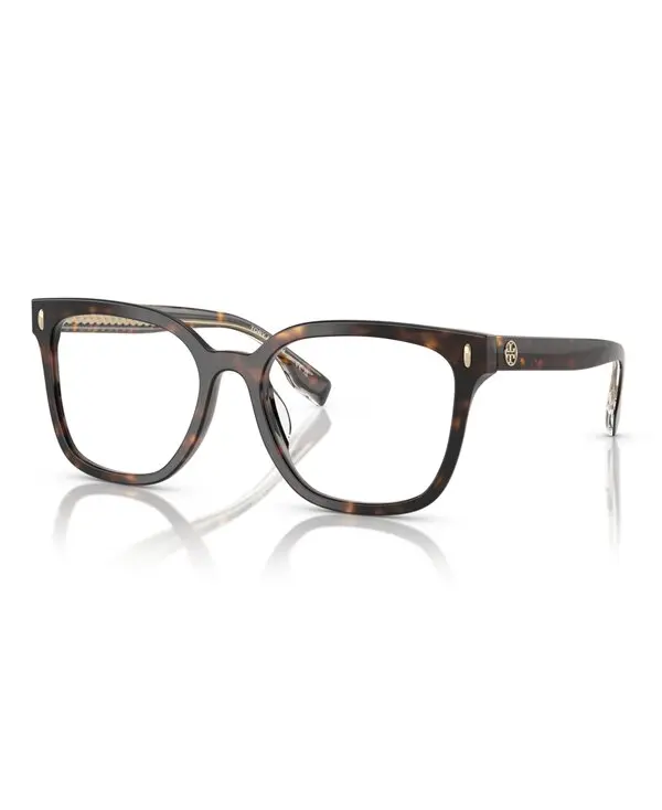 Tory Burch Square Frame Eyeglasses - Dark Tortoise
