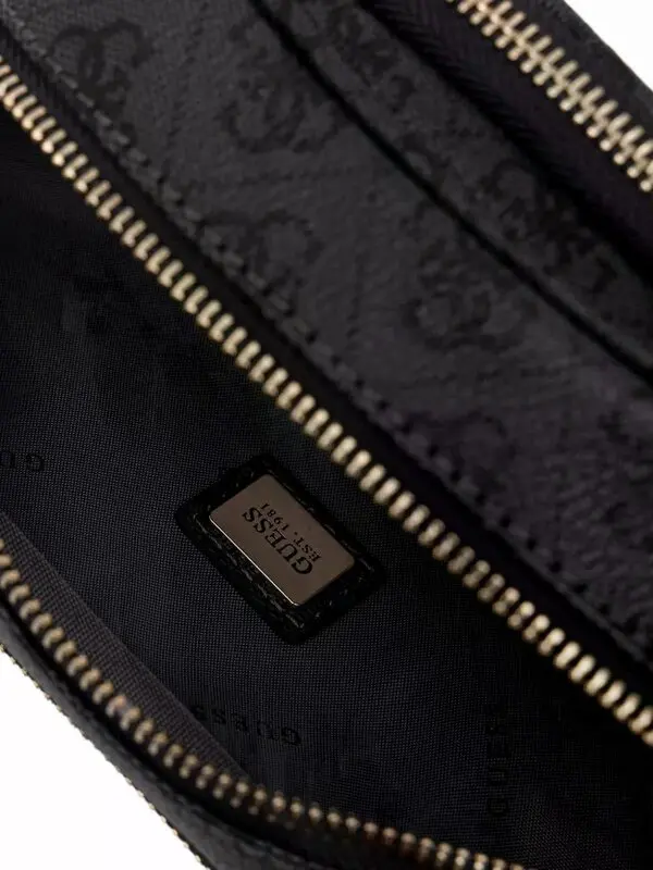 Guess Latona Monogram Belt Bag - Black