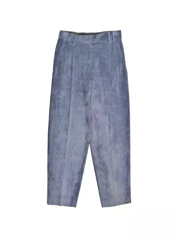 Brunello Cucinelli Pleated Corduroy Trousers - Blue