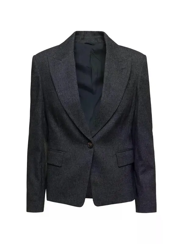 Brunello Cucinelli Tailored Single-breasted Blazer - Grey