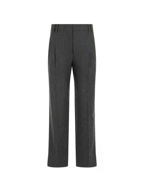 Brunello Cucinelli Pleated Pressed-crease Trousers - Grey