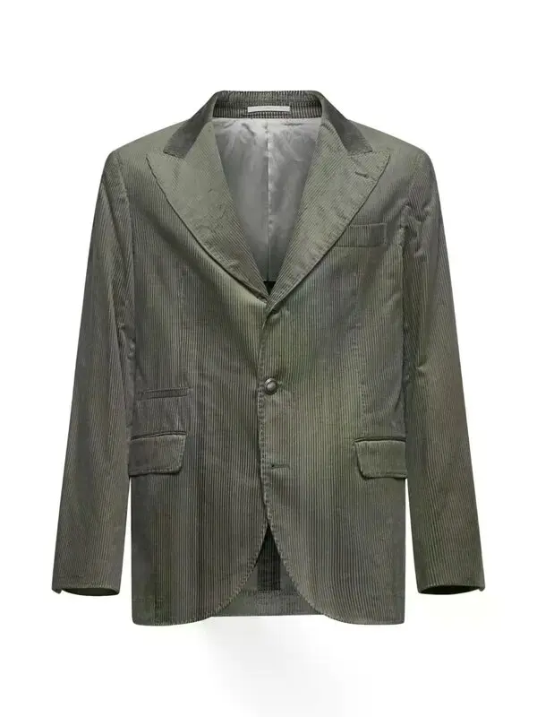 Brunello Cucinelli Pinstripe Deconstructed Blazer - Green