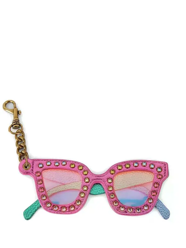 Kurt Geiger Sunglasses Charm Crystal-embellished Keyring - Pink