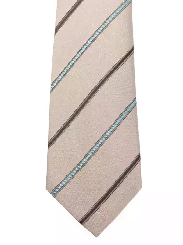 Canali Striped Neck Tie - Neutrals