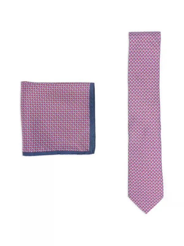 Canali Patterned Tie Set - Purple