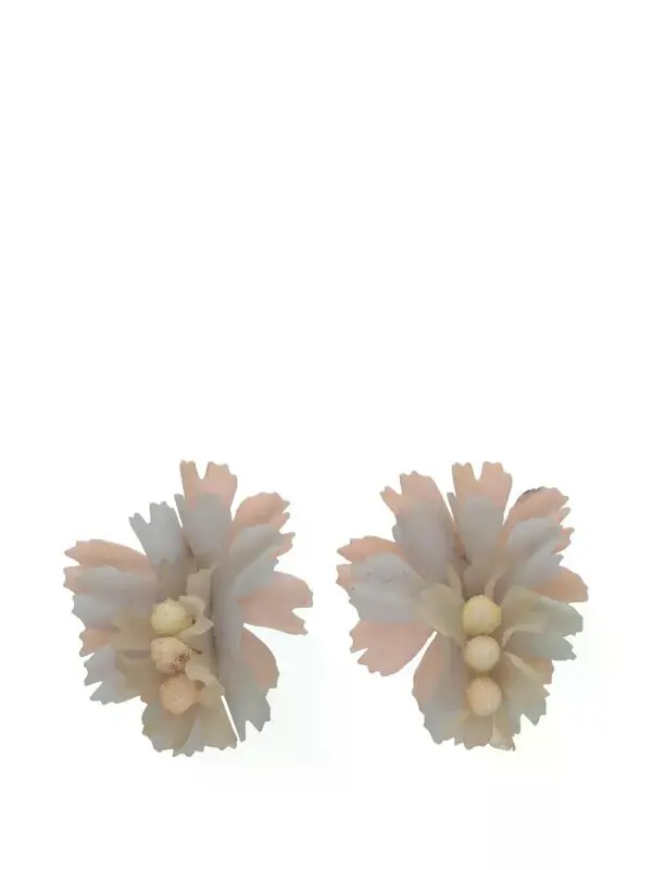 Vintage Floral Clip-on Earrings - Pink