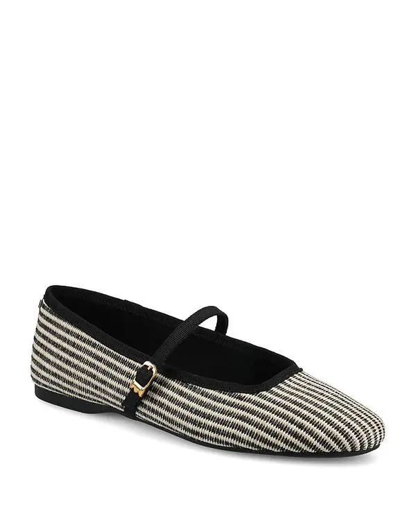 BIRDIES The Hummingbird Mary Jane - Black/off White Two Tone Raffia