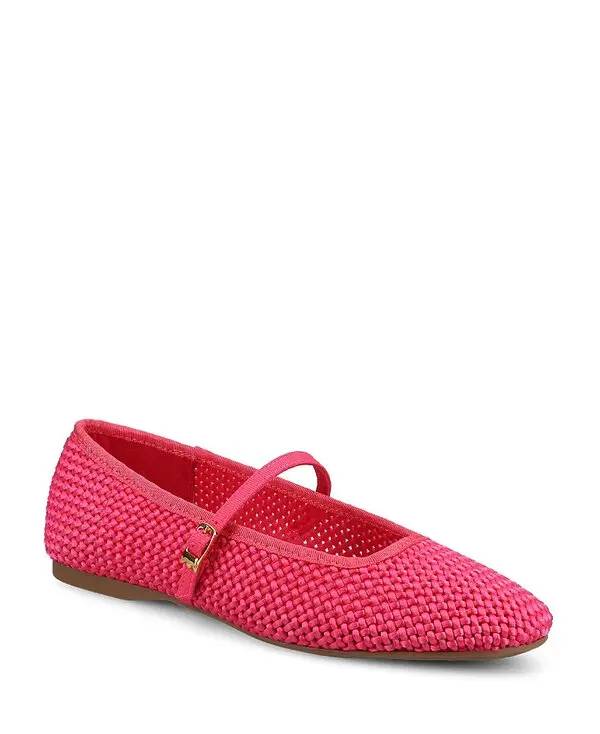 BIRDIES The Hummingbird Mary Jane - Hot Pink Woven Satin