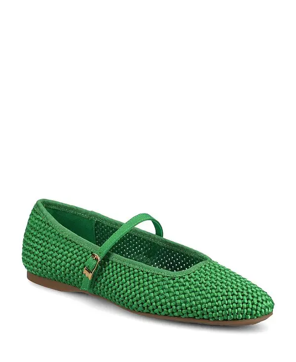 BIRDIES The Hummingbird Mary Jane - Kelly Green Woven Satin