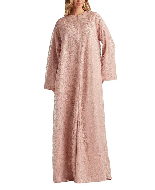 Tadashi Shoji Baynton Sequin Embroidered Caftan Gown - Blush