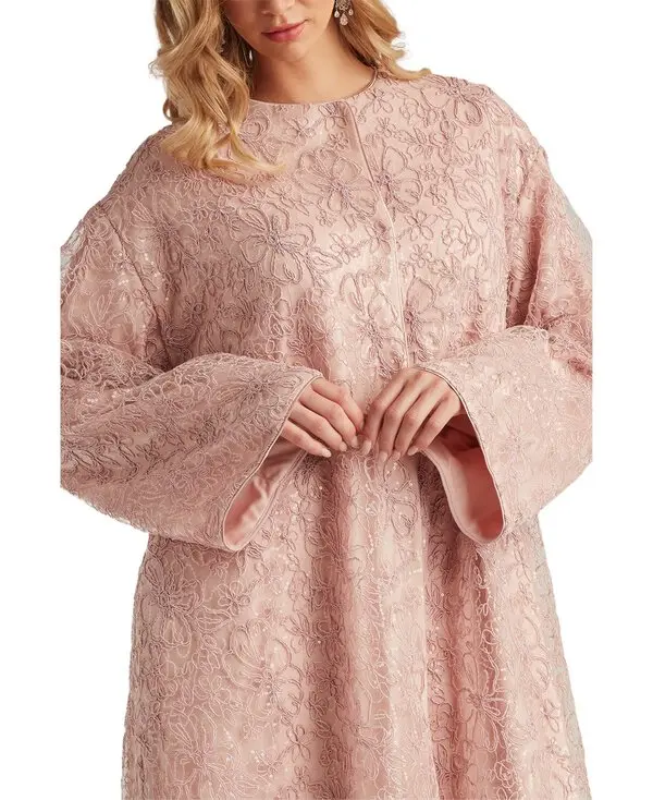 Tadashi Shoji Baynton Sequin Embroidered Caftan Gown - Blush