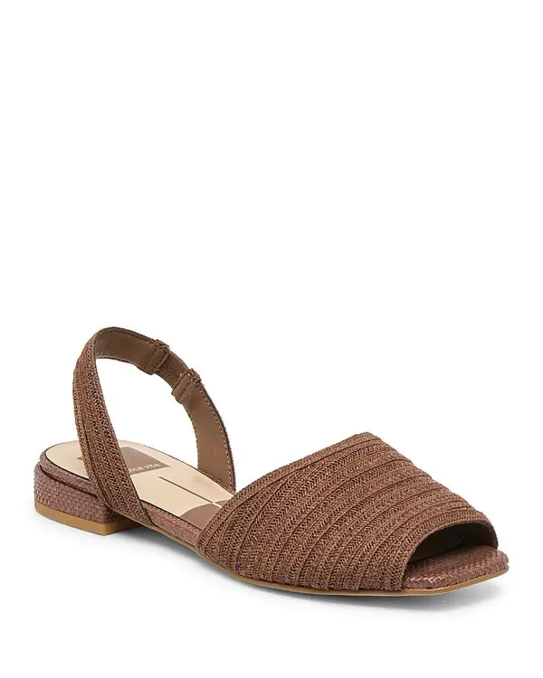 Dolce Vita Marzy Slingback Sandals - Cocoa Raffia