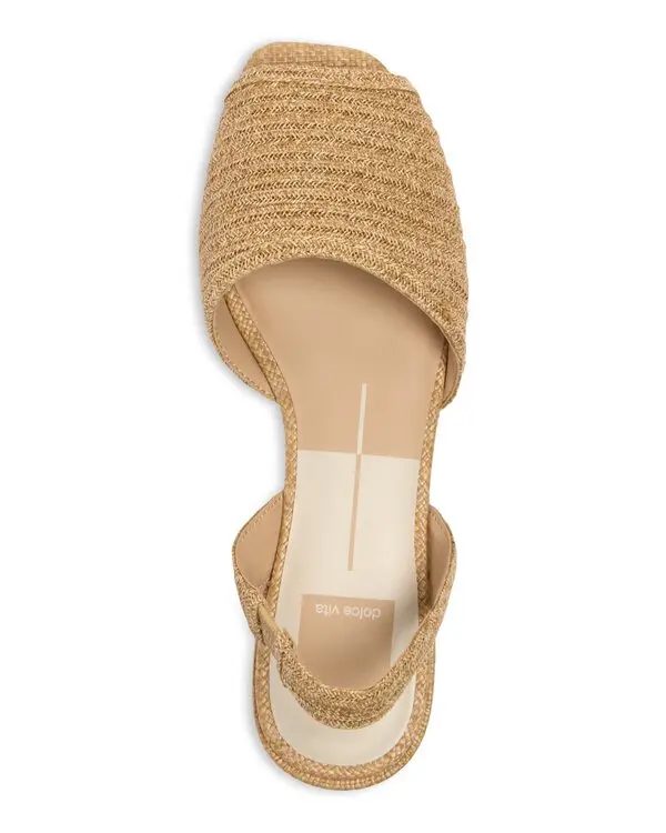 Dolce Vita Marzy Raffia Slingback Sandals - Natural Raffia