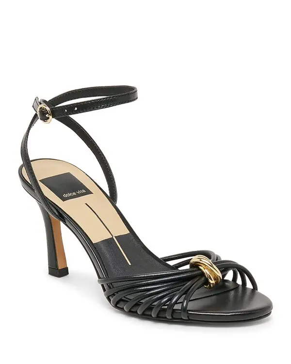 Dolce Vita Isebel Strappy High Heel Sandals - Black Leather