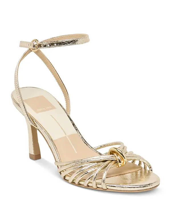Dolce Vita Isebel Strappy Sandals - Platinum Distressed Leather