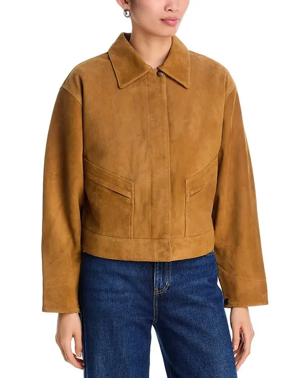 7 For All Mankind Leather Utility Jacket - Suede Cara