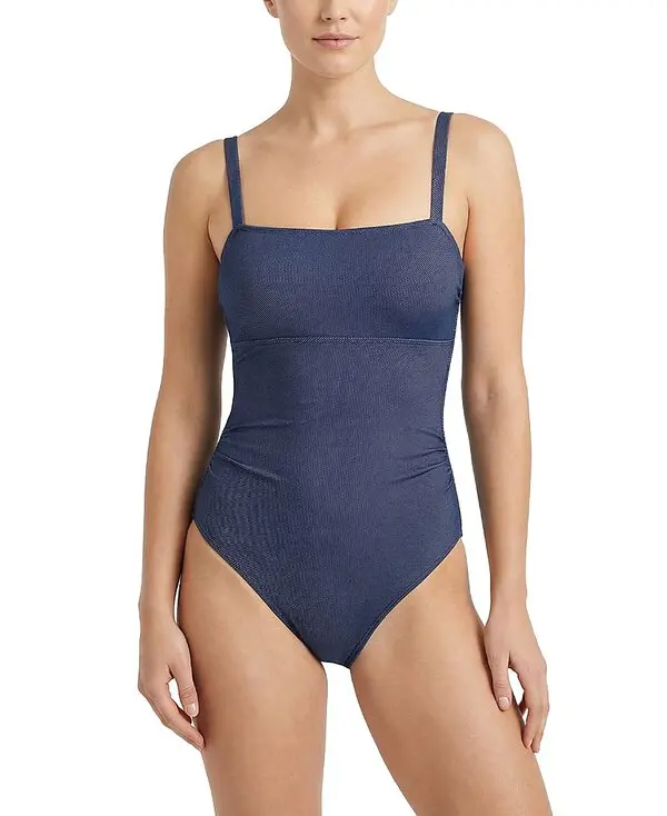 CHANGE OF SCENERY Jori Square Neck One-piece Swimsuit - Indigo Twill
