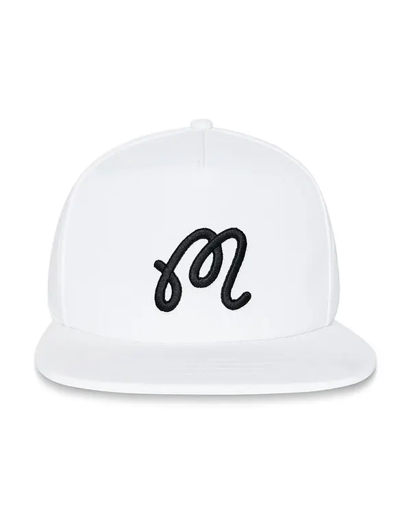 MALBON Logo Snapback Hat - White