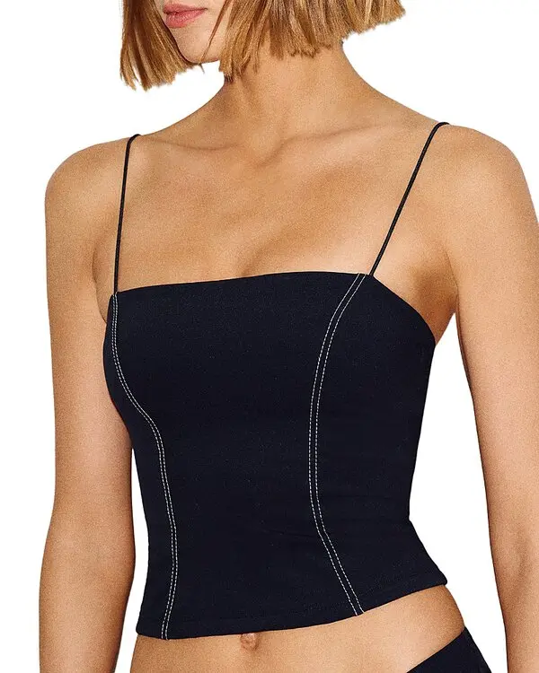 REFORMATION Elise Tankini Top - Black