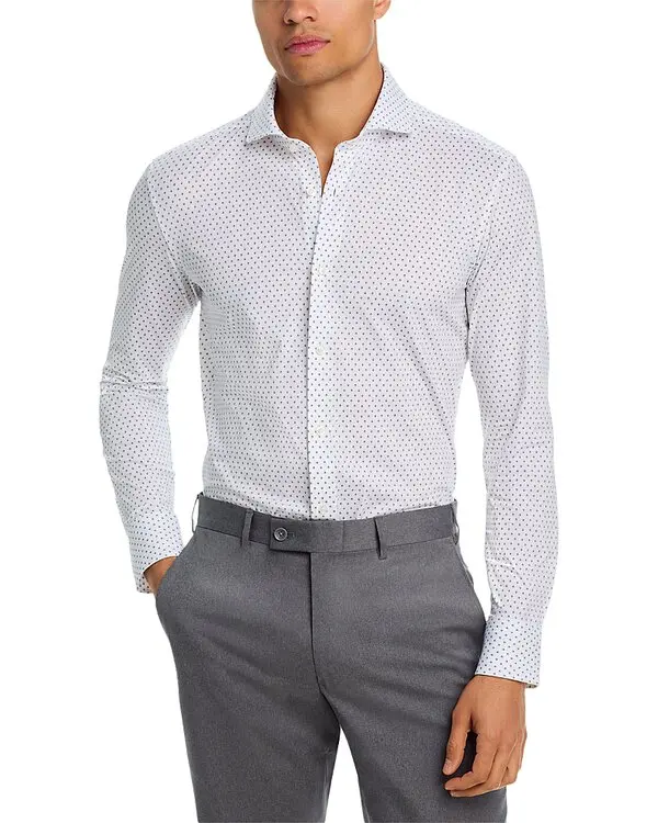 BOSS Hank Performance Spread Collar Slim Fit Button Down Shirt - Open Blue