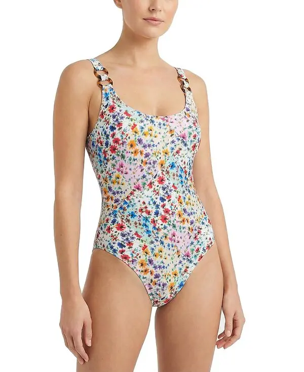 CHANGE OF SCENERY Chloe Tank Ring Trim One-piece Swimsuit - Wildflower Patch