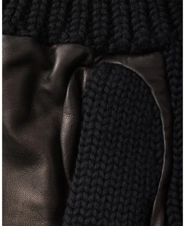 Prada Virgin Wool And Nappa Leather Gloves