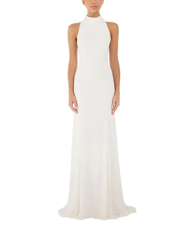 Jenny Packham Mischief Embellished High-neck Maxi Dress - Ivory