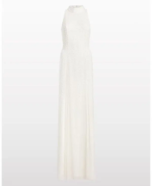 Jenny Packham Mischief Embellished High-neck Maxi Dress - Ivory