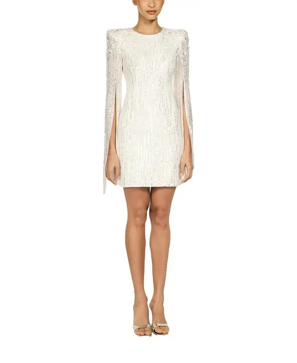 Jenny Packham Embellished Sleeve Dress - Ivory