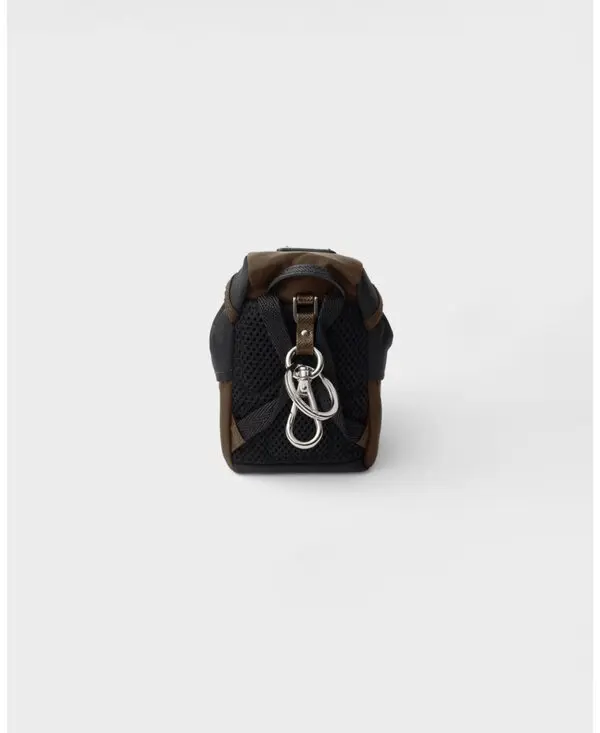 Prada Mini Icon Re-nylon Keyring Charm - Black