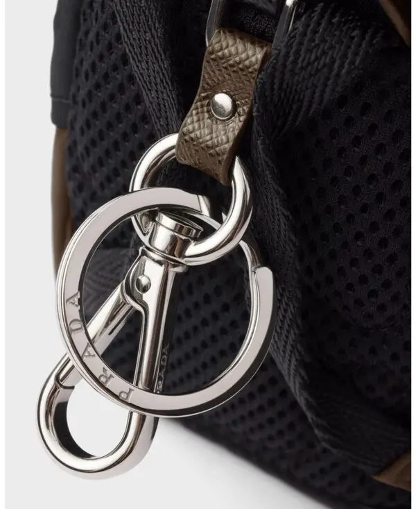 Prada Mini Icon Re-nylon Keyring Charm - Black